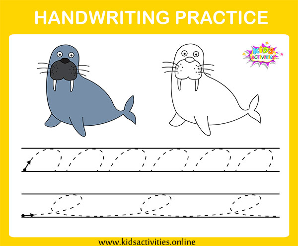 Handwriting Practice Sheets Kindergarten - Free Printable ⋆ Kids Activities