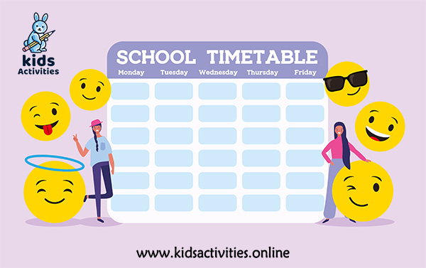 2022 School Timetable Template | Free Download ⋆ Kids Activities