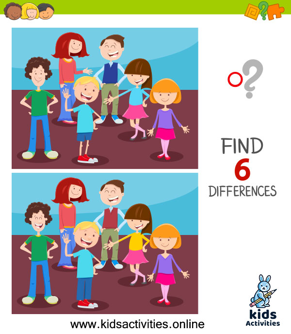 Spot the 6 differences between the two pictures ⋆ Kids Activities