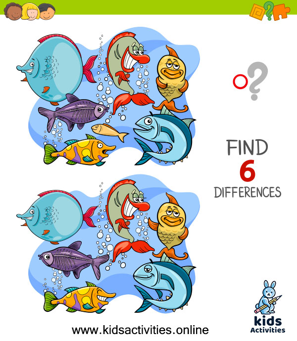 Spot the 6 differences between the two pictures ⋆ Kids Activities