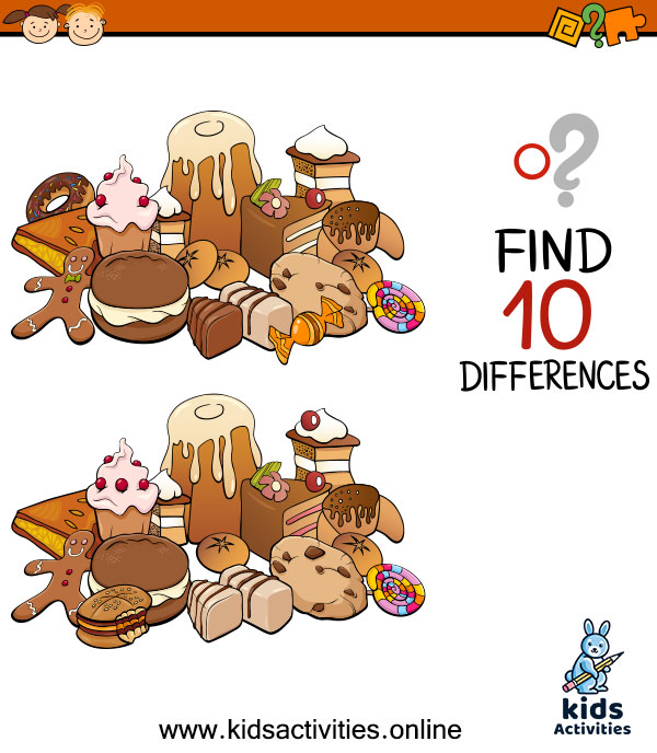 Spot the 10 differences between the two pictures ⋆ Kids Activities