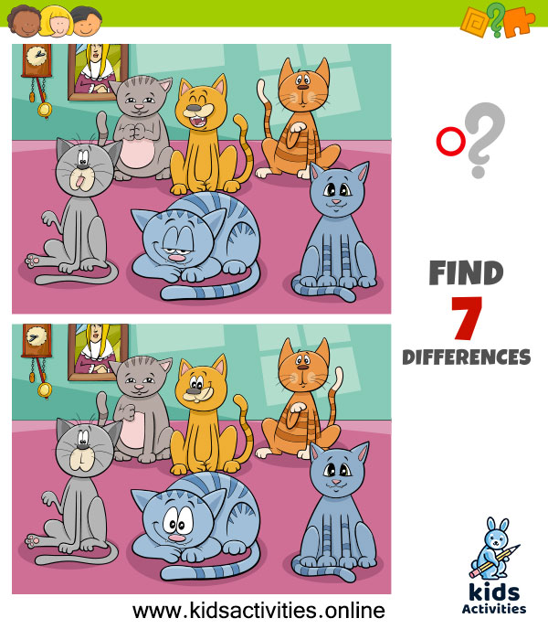 Spot the 7 differences between the two pictures ⋆ Kids Activities