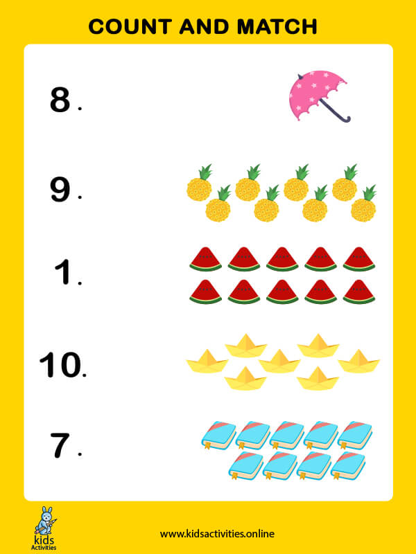 Free Counting Numbers 1-10 Printable Worksheets ⋆ Kids Activities