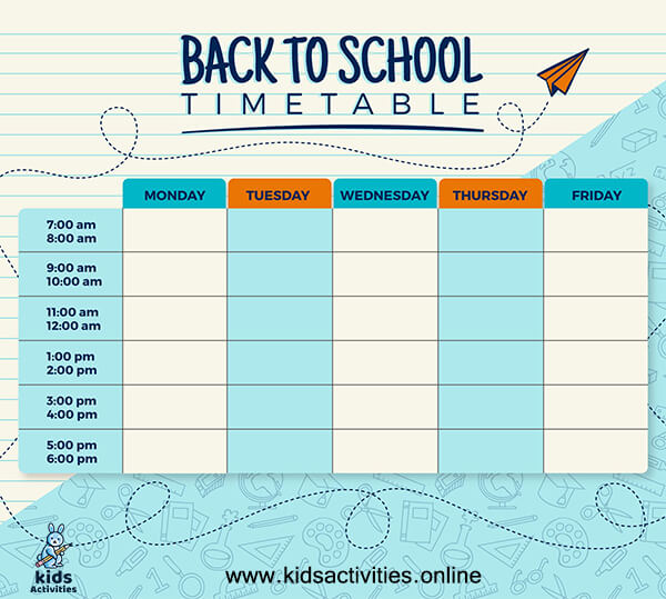 Free Printable School Schedule Template 2021 ⋆ Kids Activities
