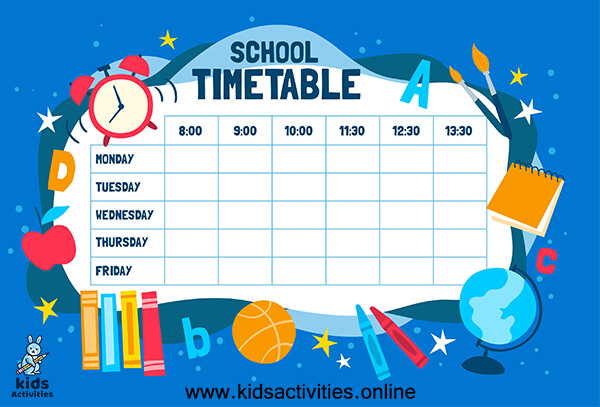 Daily School Scheduling Template Free ⋆ Kids Activities