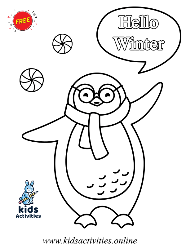 Winter Animals Colouring Pages - Free Printable ⋆ Kids Activities