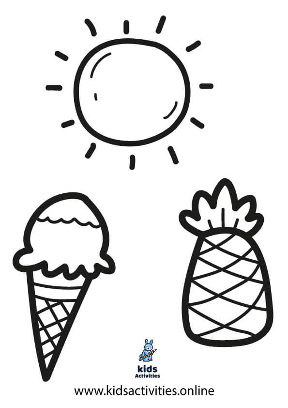 Cute Summer Coloring Pages For kids, Free Printable ⋆ Kids Activities