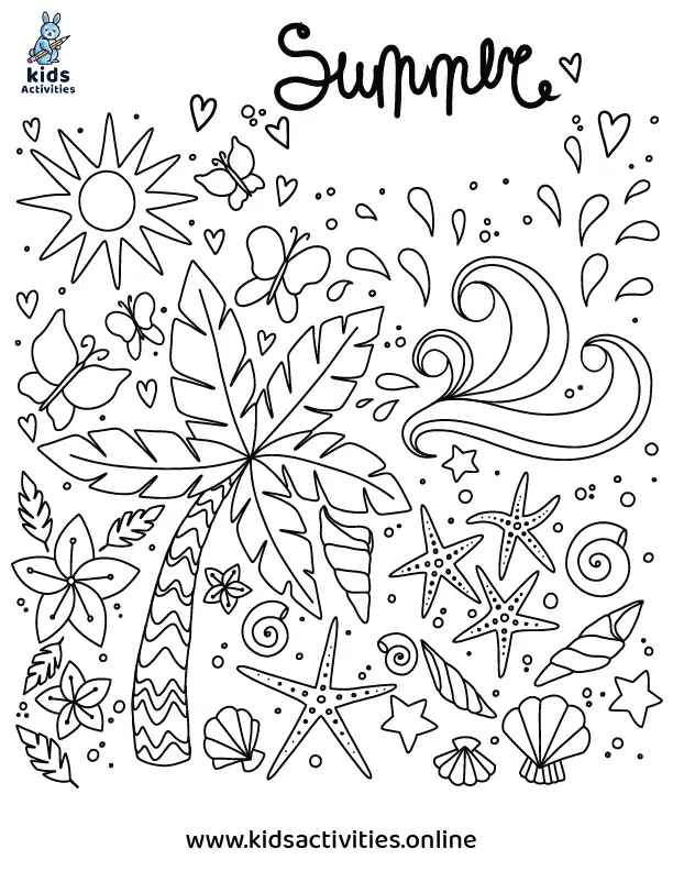 10+ Free Printable Summer Coloring Pages ⋆ Kids Activities