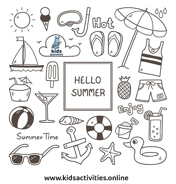Cute Summer Doodles - doodle art ideas ⋆ Kids Activities