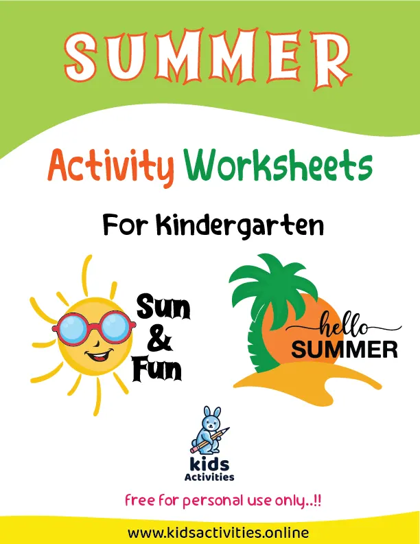 Free Printable Summer Activity Worksheets For Kindergarten