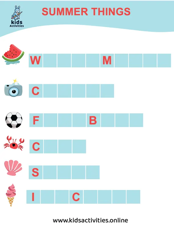 Free Printable Summer Activity Worksheets For Kindergarten