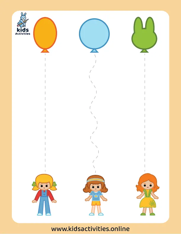 Tracing lines worksheets for 2-year-olds, Free PDF download