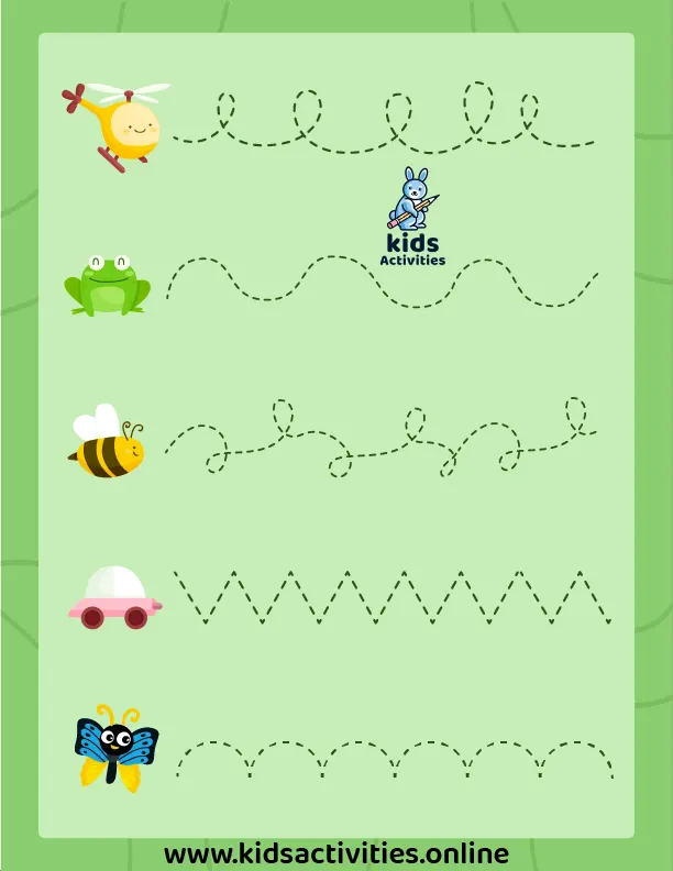 Tracing curved lines worksheets for kindergarten ⋆ Kids Activities