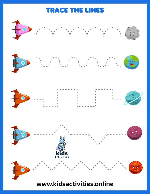 Tracing curved lines worksheets for kindergarten ⋆ Kids Activities