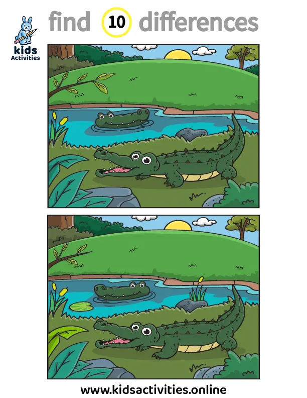 10 Find Difference in Pictures Printable ⋆ Kids Activities
