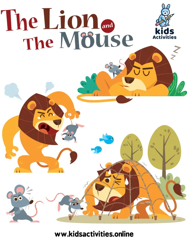 The Lion and The Mouse Short Story Moral ⋆ Kids Activities