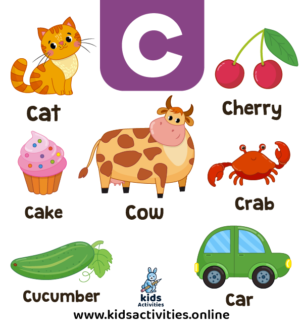 Preschool Words That Start With C Flashcards And Worksheets Kids
