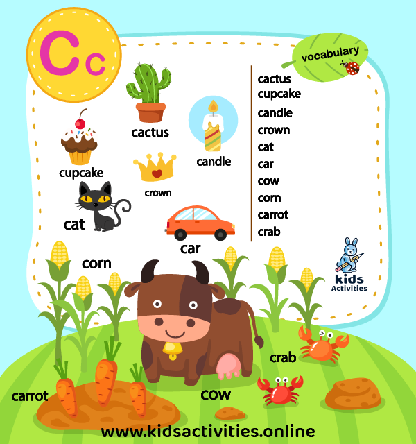Preschool Words That Start with C: Flashcards and Worksheets ⋆ Kids ...