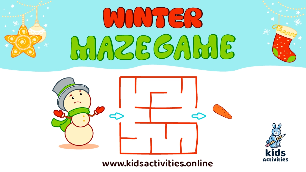 FREE! - Winter Maze Activity Worksheets ⋆ Kids Activities